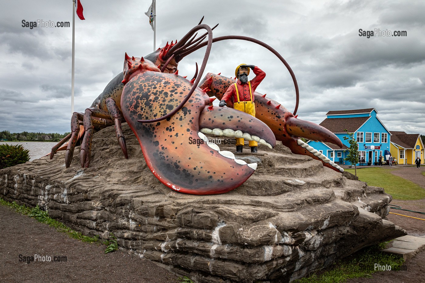 Homard Géant Un Homard Géant Est Affiché Sur Un Fond Noir. | Image